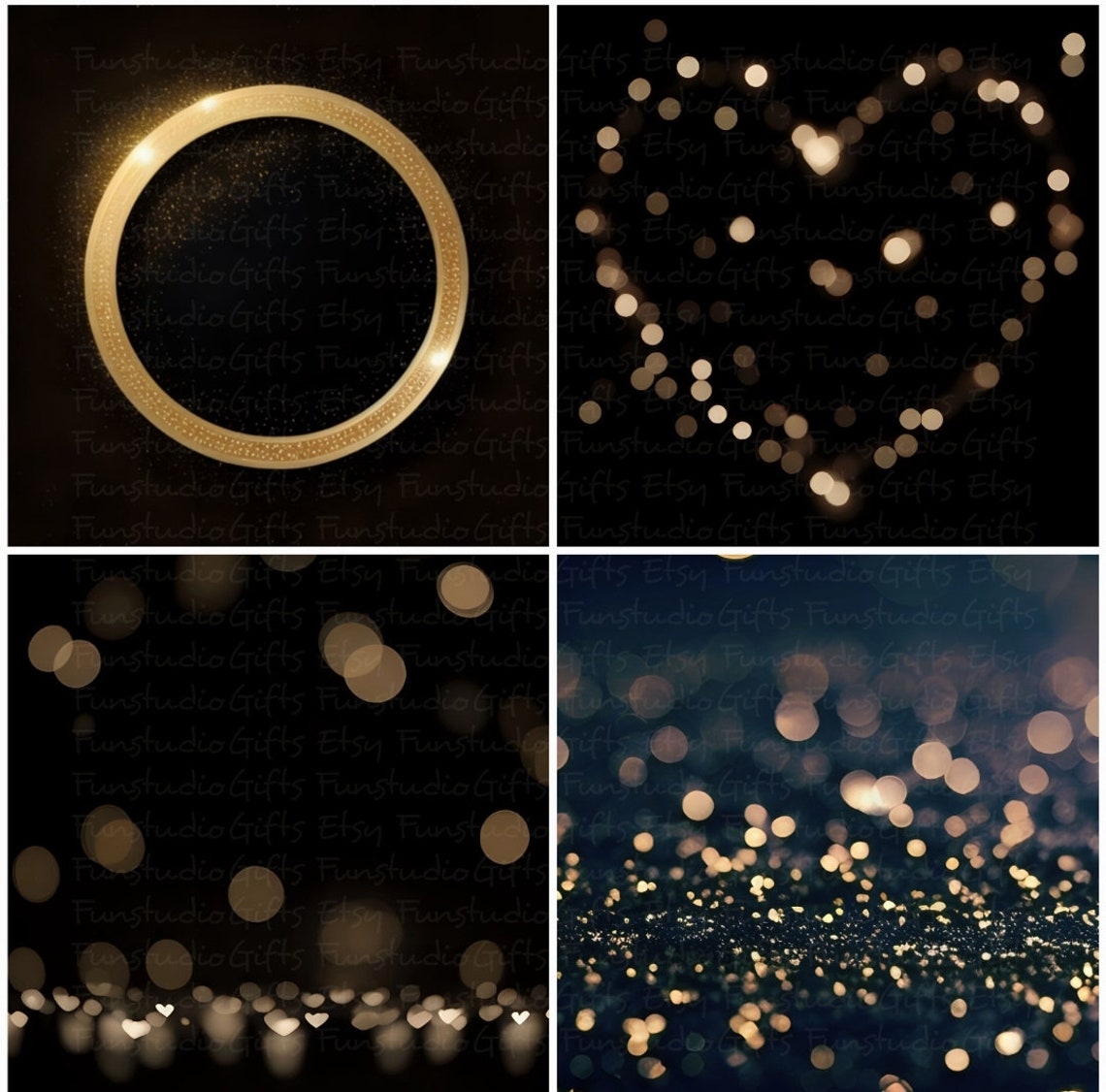 18 Bokeh Overlays Baby Shower Overlays Gold Bokeh Filter Wedding Heart Gem Photo Presets Photo ...
