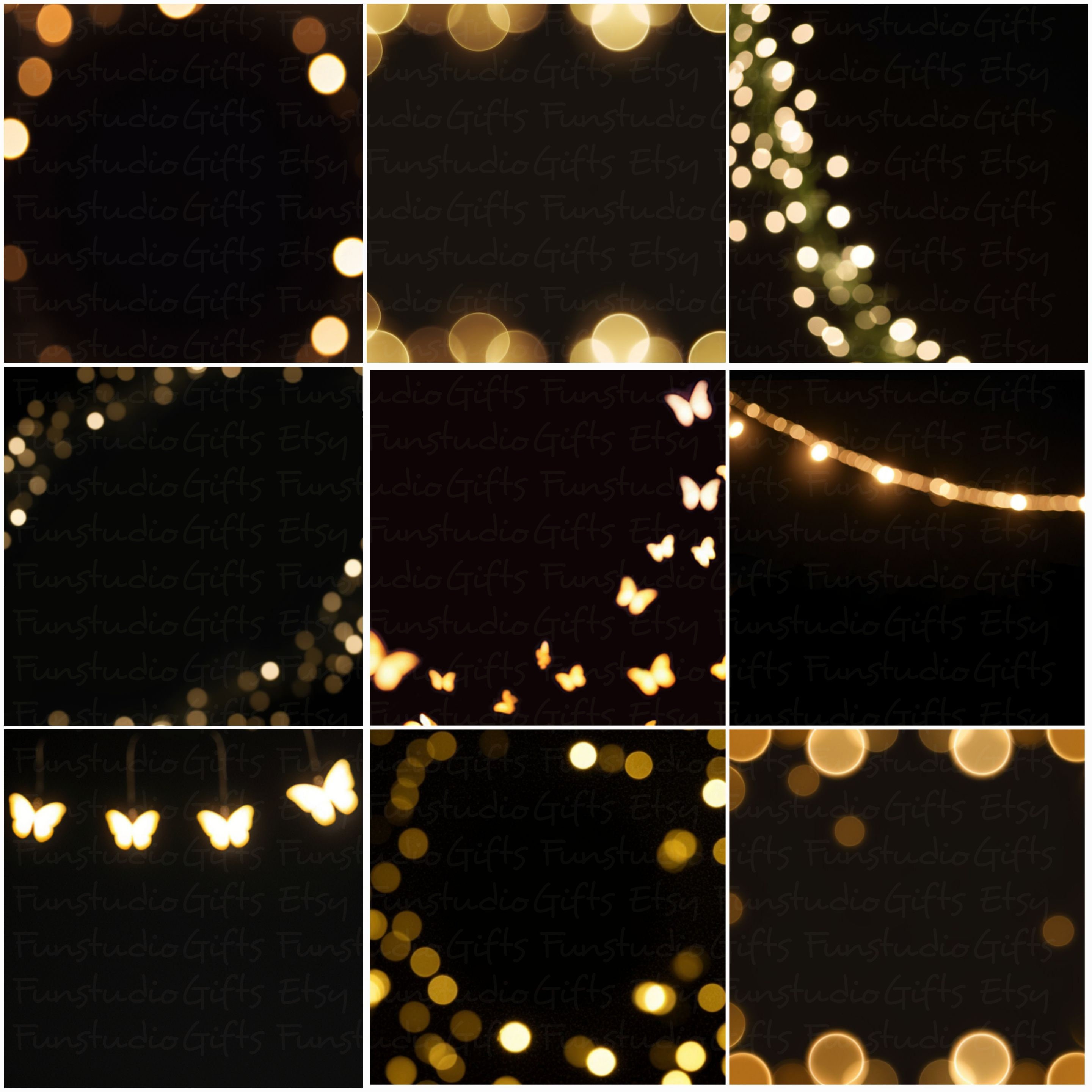 10 Bokeh Border Overlays Gold Overlays Gold Bokeh Filter Wedding ...