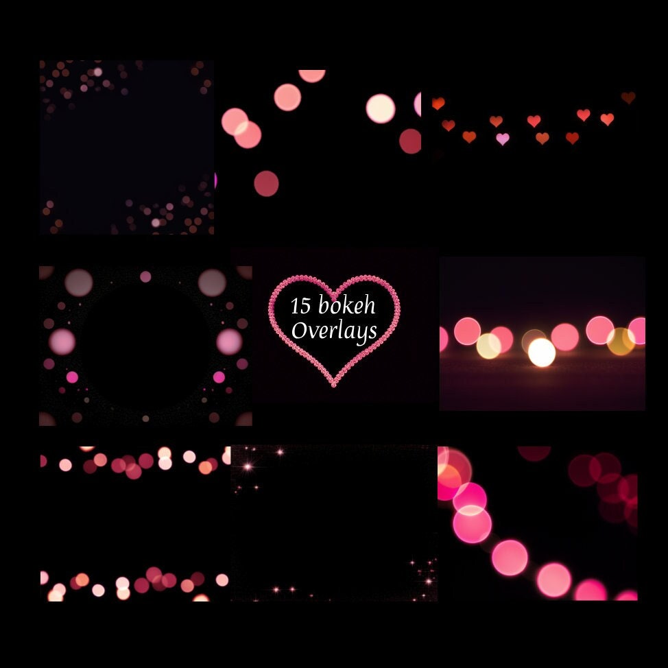 Heart Bokeh Valentine Border Overlays Love Photo Frame Overlay Romance ...