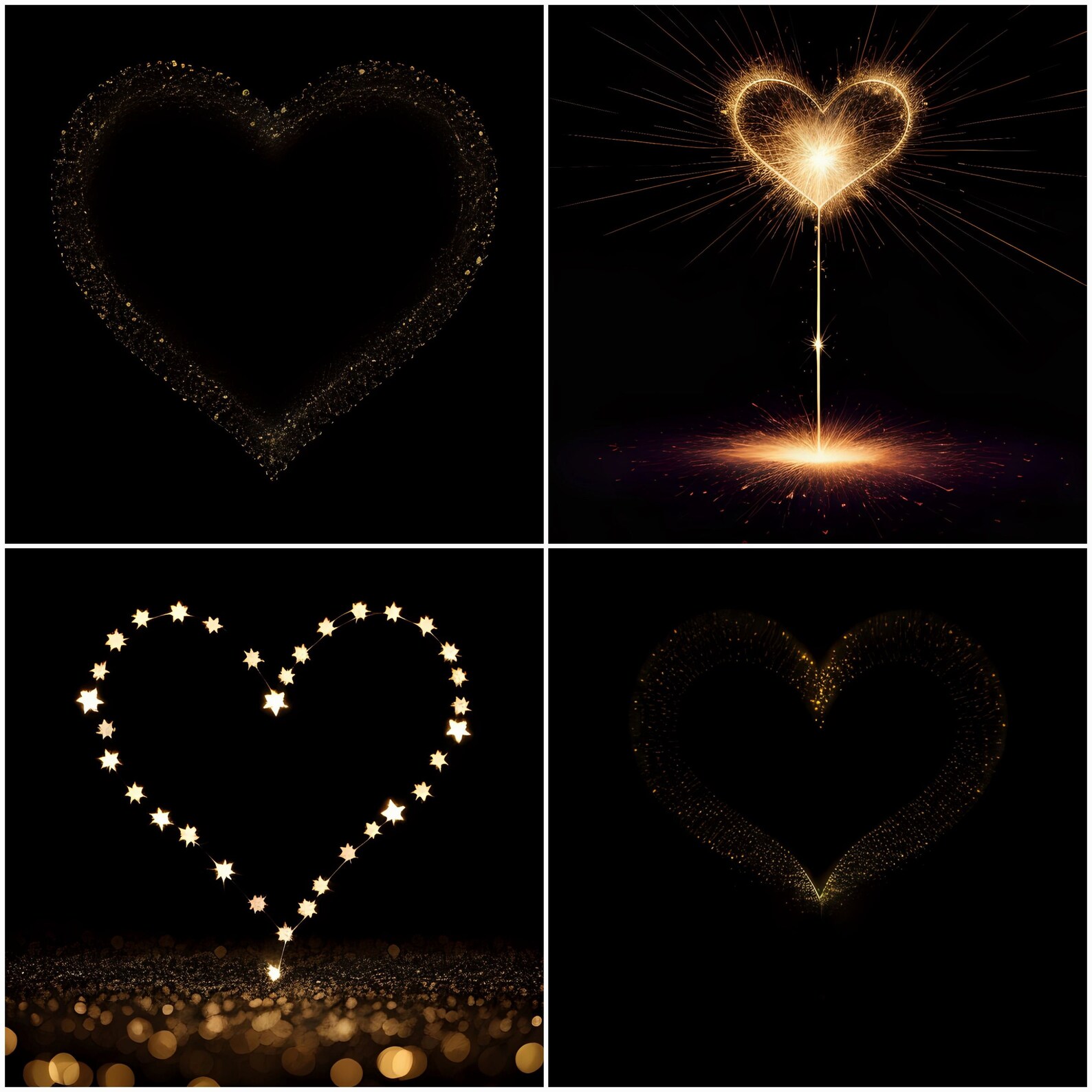 Heart Bokeh Overlays Gold Bokeh Filter Bokeh Photo Overlay - Etsy