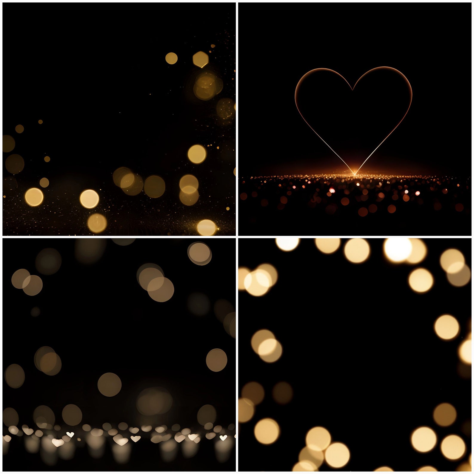 12 Bokeh Border Overlays Gold Overlays Bokeh Filter Wedding Overlay ...