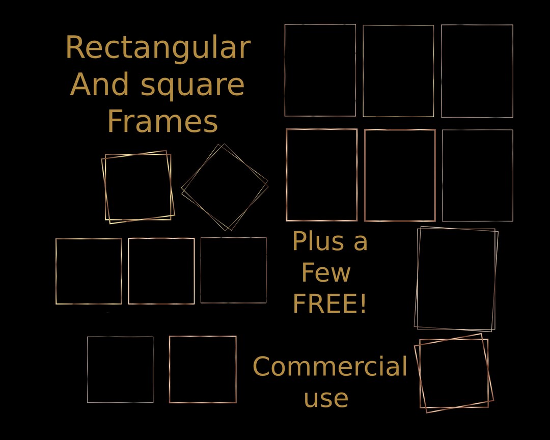 Gold Frames Png Square and Rectangle Borders Gold Gradient Borders 2 ...