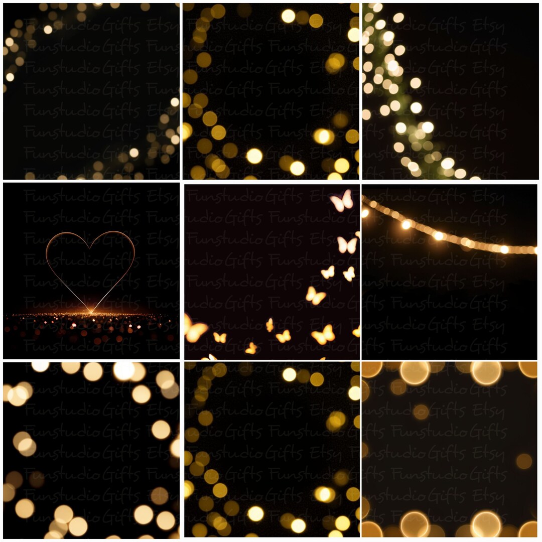 12 Bokeh Border Overlays Gold Overlays Gold Bokeh Filter Wedding Overlay Bokeh Party Bokeh ...