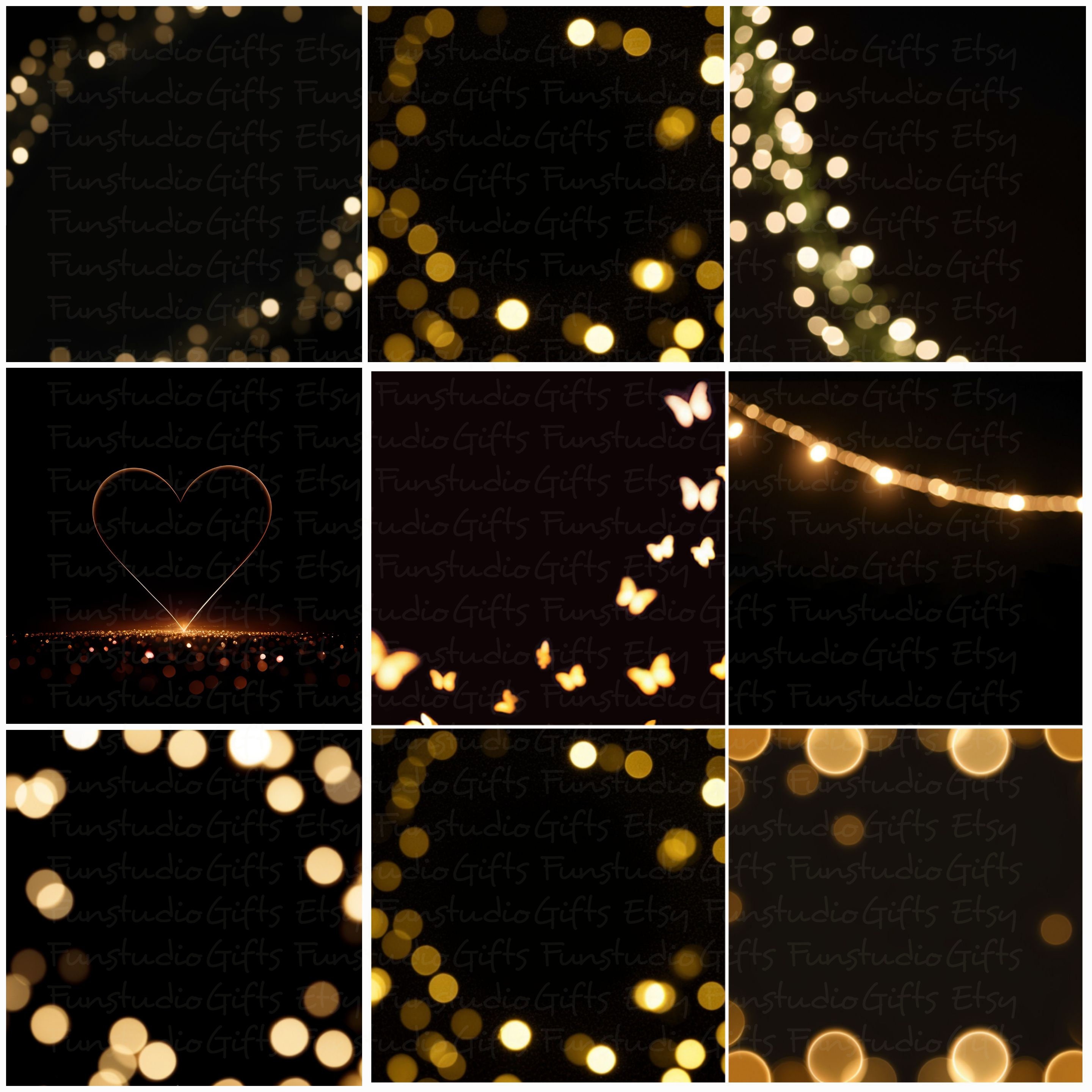 12 Bokeh Border Overlays Gold Overlays Gold Bokeh Filter Wedding ...