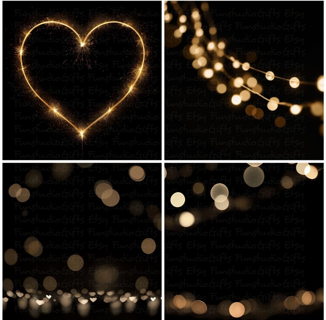 18 Bokeh Overlays Baby Shower Overlays Gold Bokeh Filter Wedding Heart Gem Photo Presets Photo ...