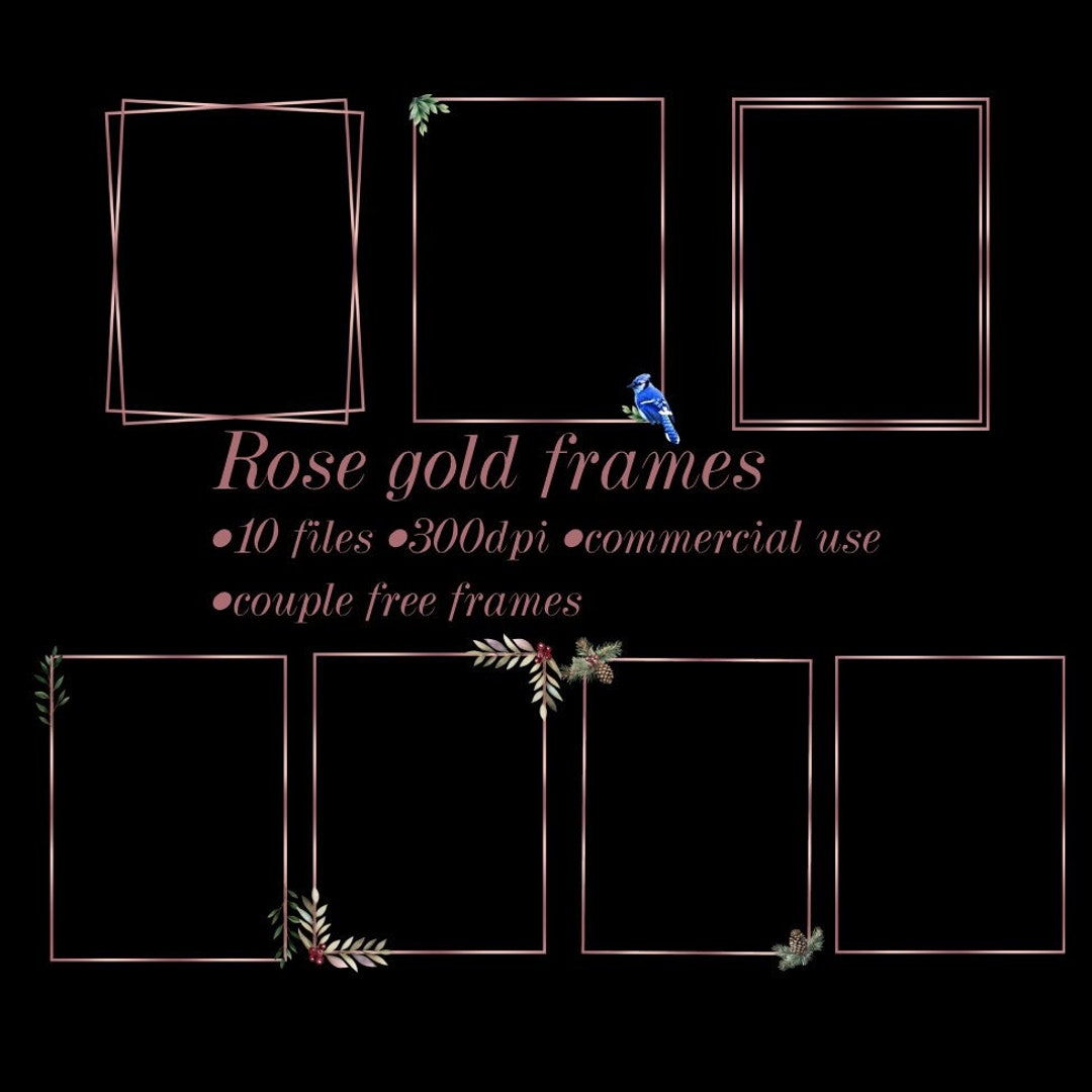 Rose Gold Frames Png Square and Rectangle Borders Gradient Borders ...