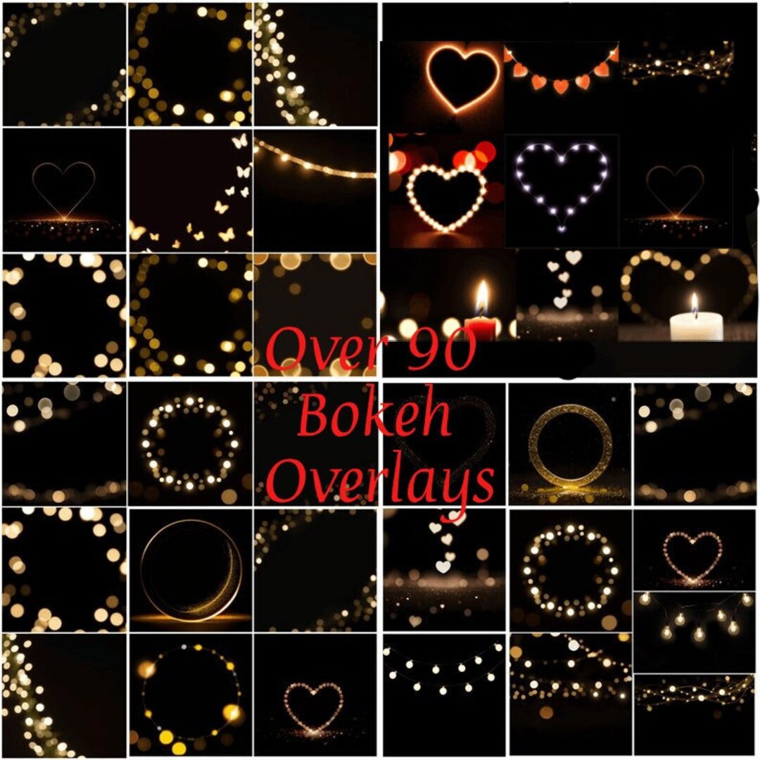 Over 90 Overlays Bokeh Wedding Party Bokeh Holiday Bokeh Frames ...
