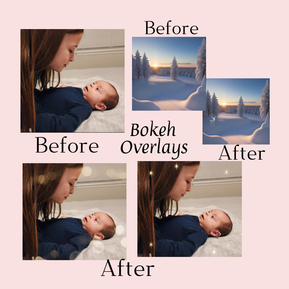 Bokeh Overlays Christmas Overlays Gold Bokeh Reindeer Filter - Etsy