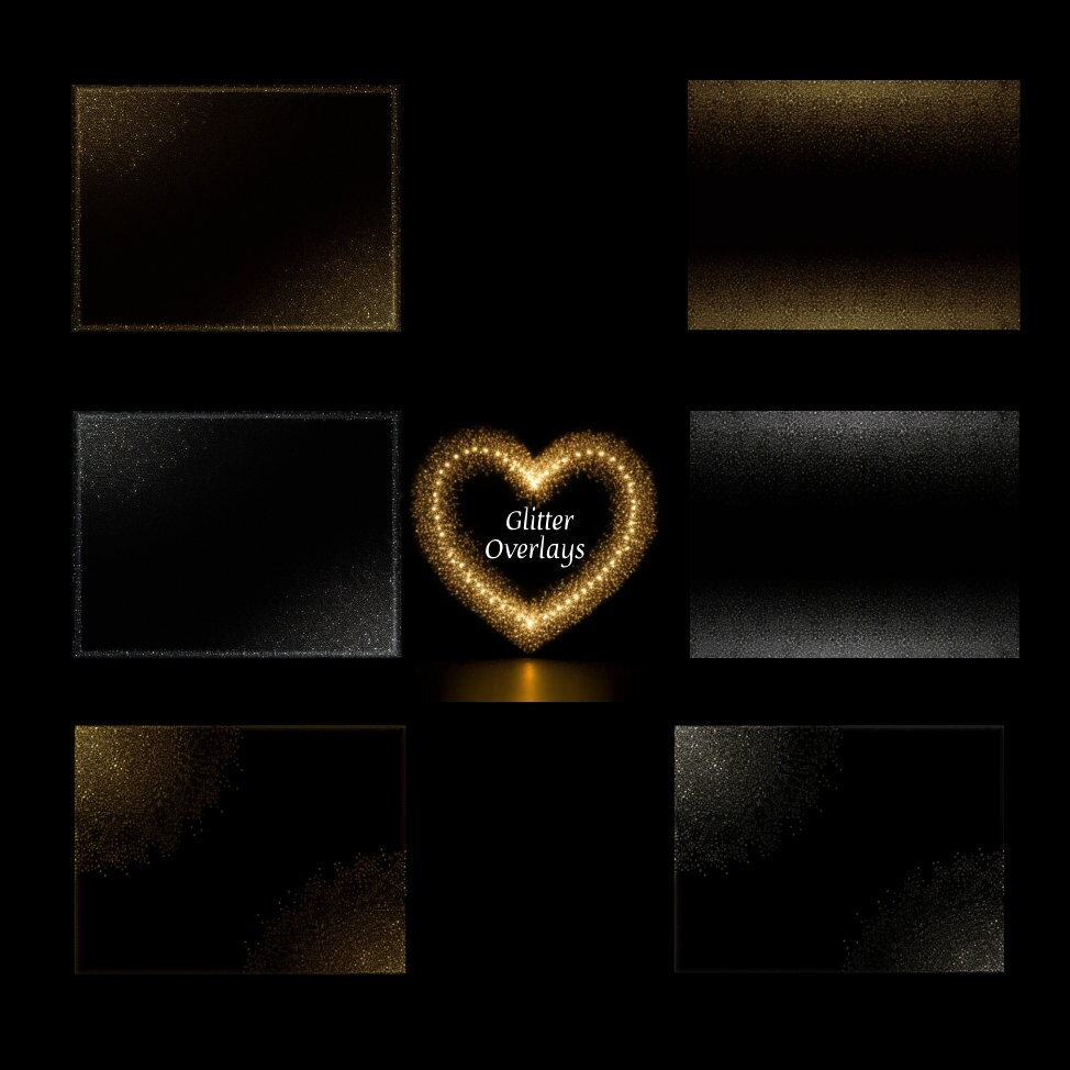 Glitter Border Overlays Love Photo Frame Overlay Romance Love Overlays ...