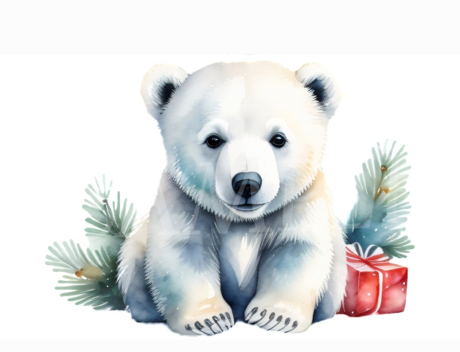 Mom and Baby Polar Bear Clipart Winter Clipart Bear Family Artic Polar ...