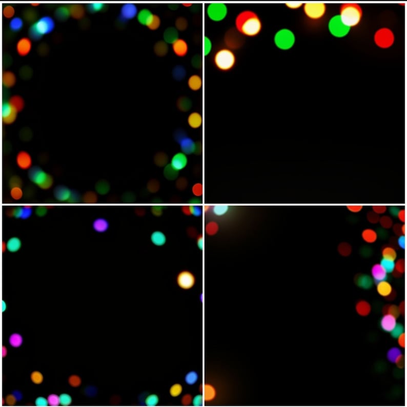 13 Multi Color Bokeh Overlays Christmas Overlays Filter Party Bokeh ...
