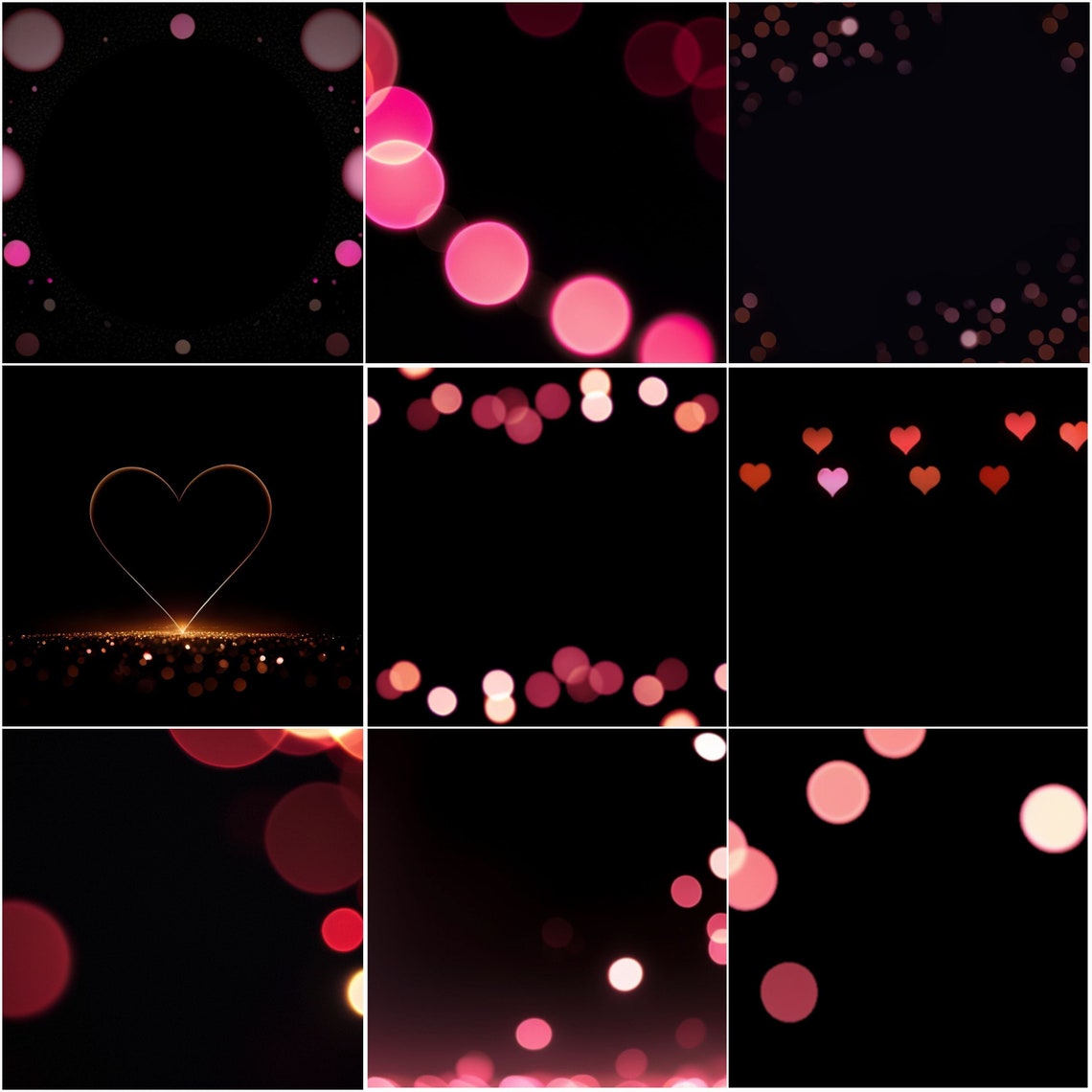 Heart Bokeh Valentine Border Overlays Love Photo Frame Overlay Romance ...