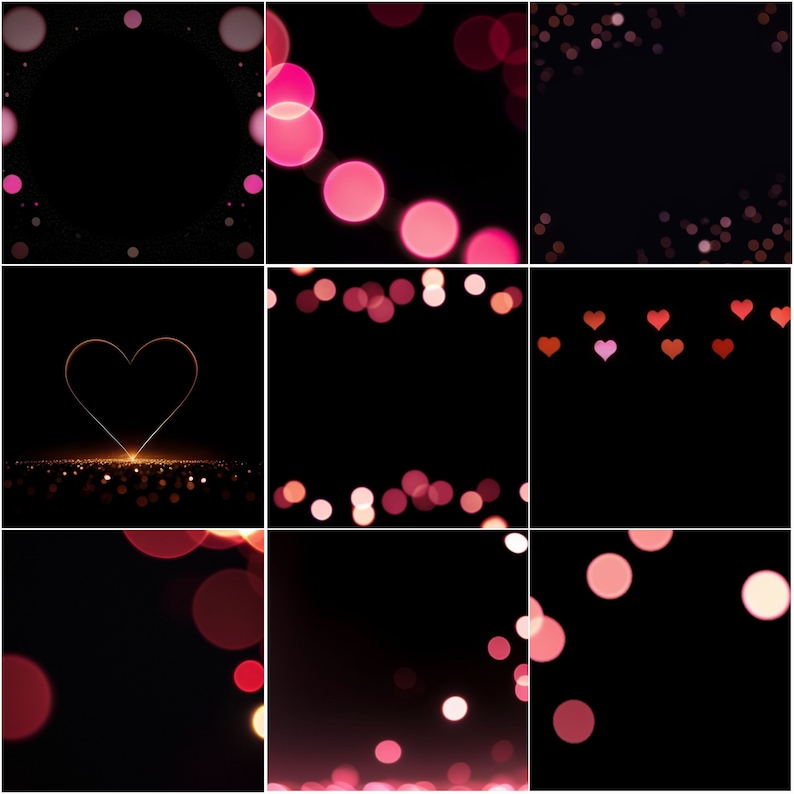 Heart Bokeh Valentine Border Overlays Love Photo Frame Overlay Romance ...