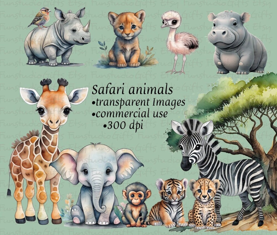 Safari Animal Clipart Scrapbook Baby Animal Pictures Images for ...