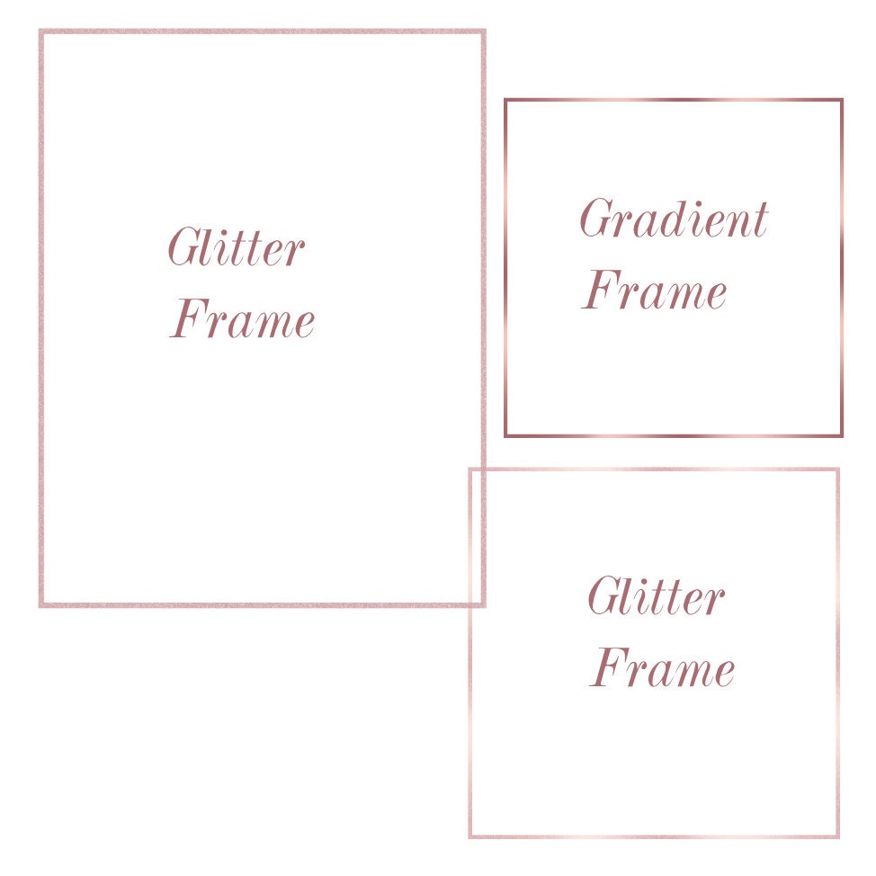 Rose Gold Frames Png Square and Rectangle Borders Gradient Borders ...