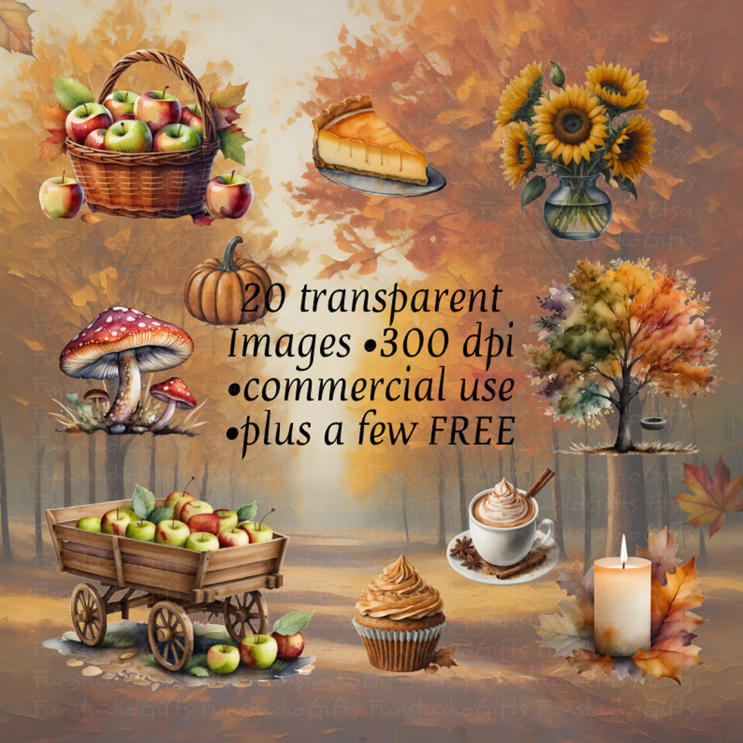 Fall Clipart Autumn Clipart Fall Frames Leaves and Pumpkin - Etsy