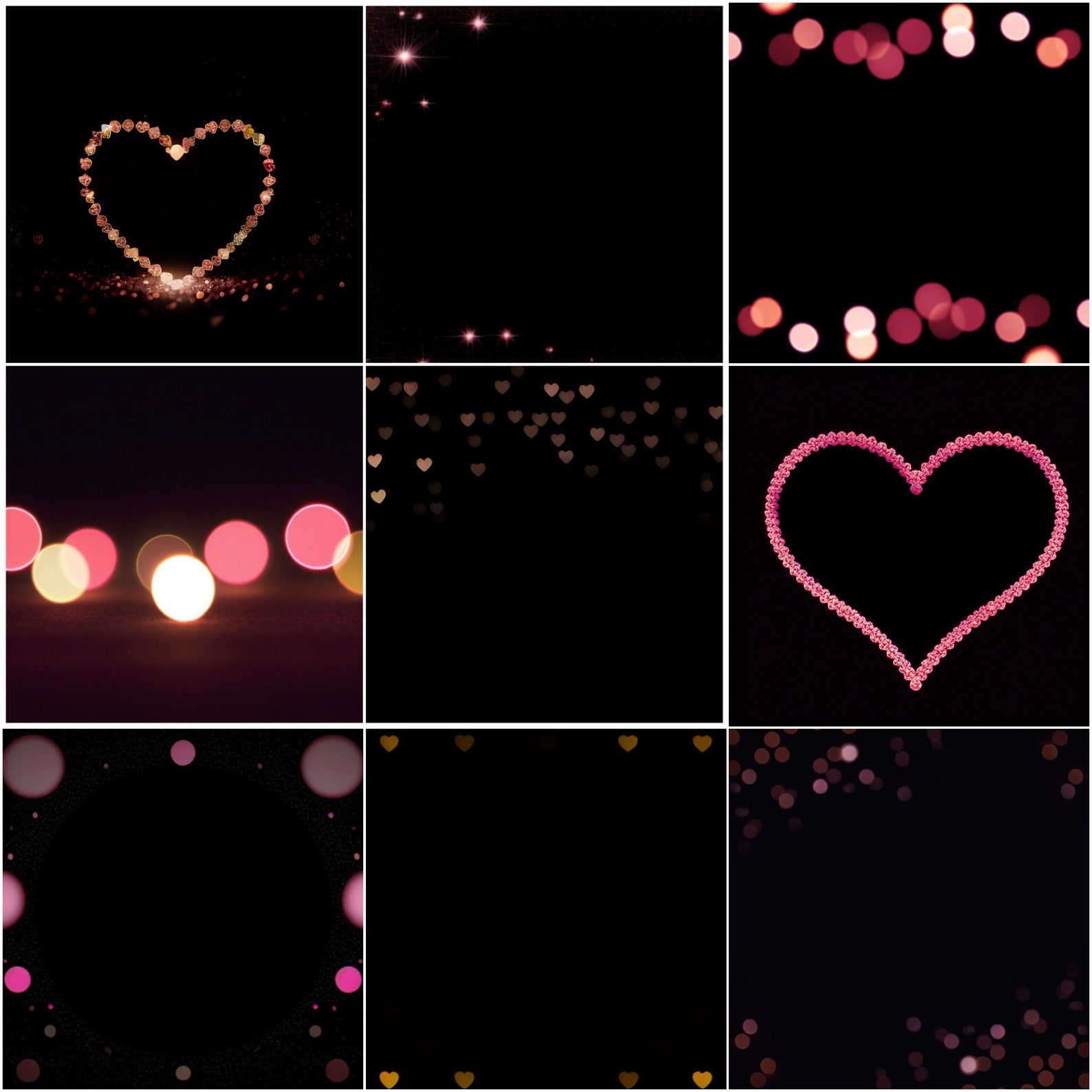 Heart Bokeh Valentine Border Overlays Love Photo Frame Overlay Romance ...