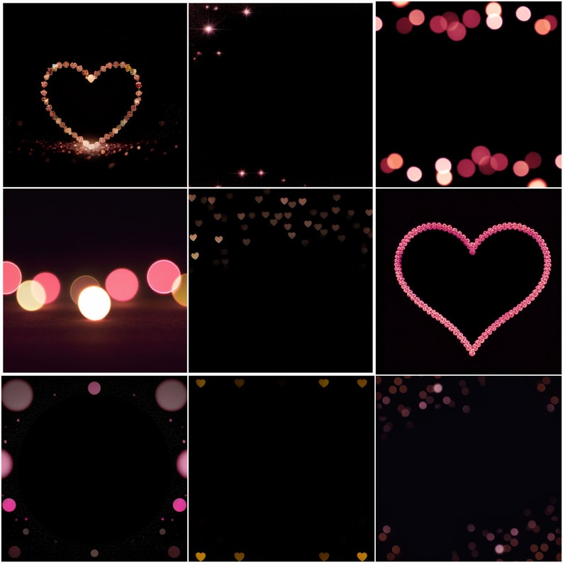 Heart Bokeh Valentine Border Overlays Love Photo Frame Overlay Romance ...