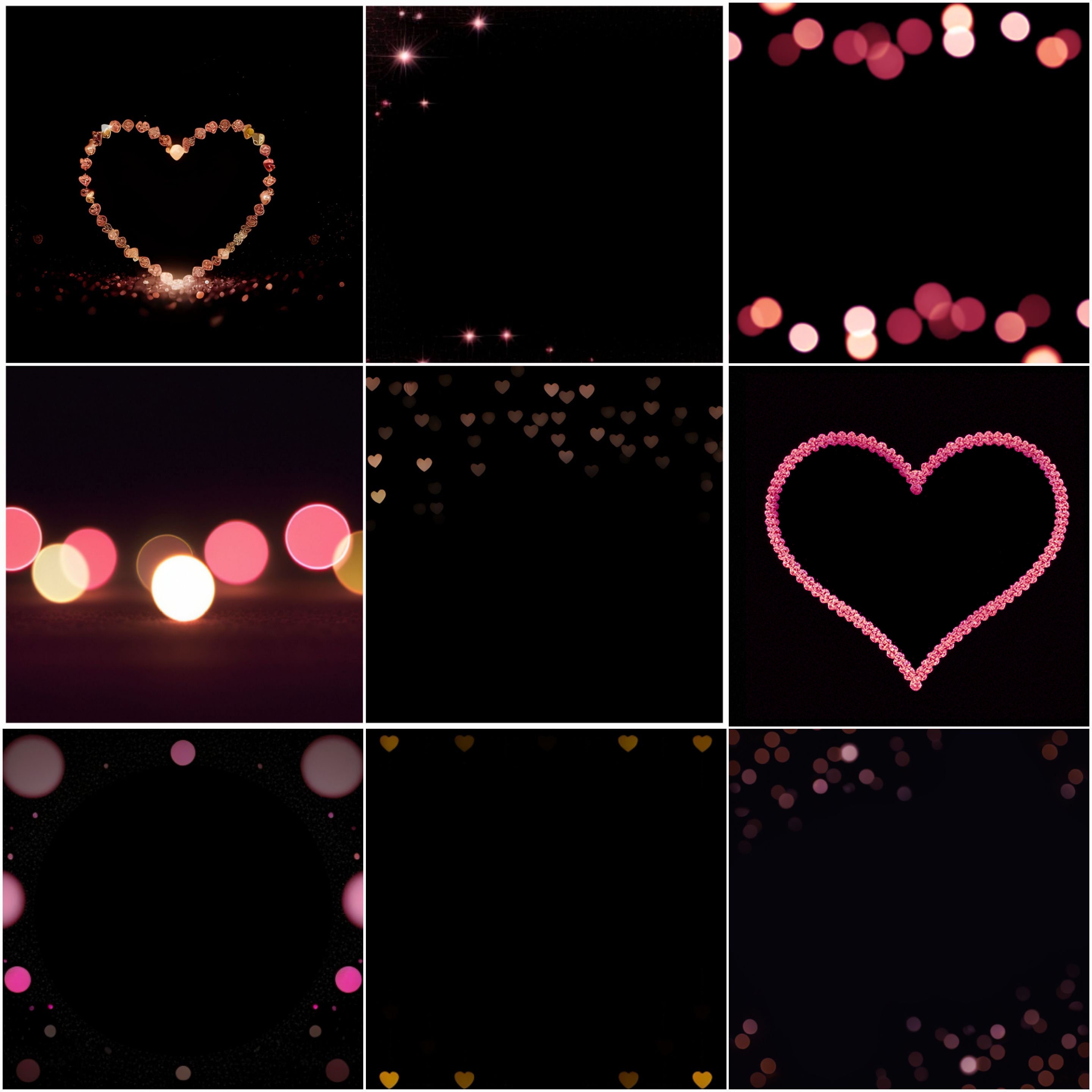 Heart Bokeh Valentine Border Overlays Love Photo Frame Overlay Romance ...