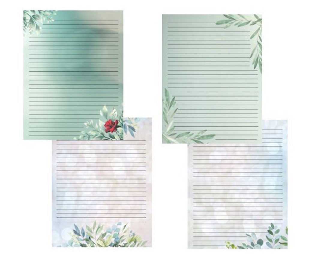 Lined Stationery Writing Journal Eucalyptus Leaves Blank and Lined ...