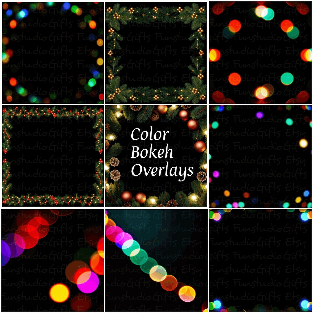 13 Multi Color Bokeh Overlays Christmas Overlays Filter Party Bokeh ...