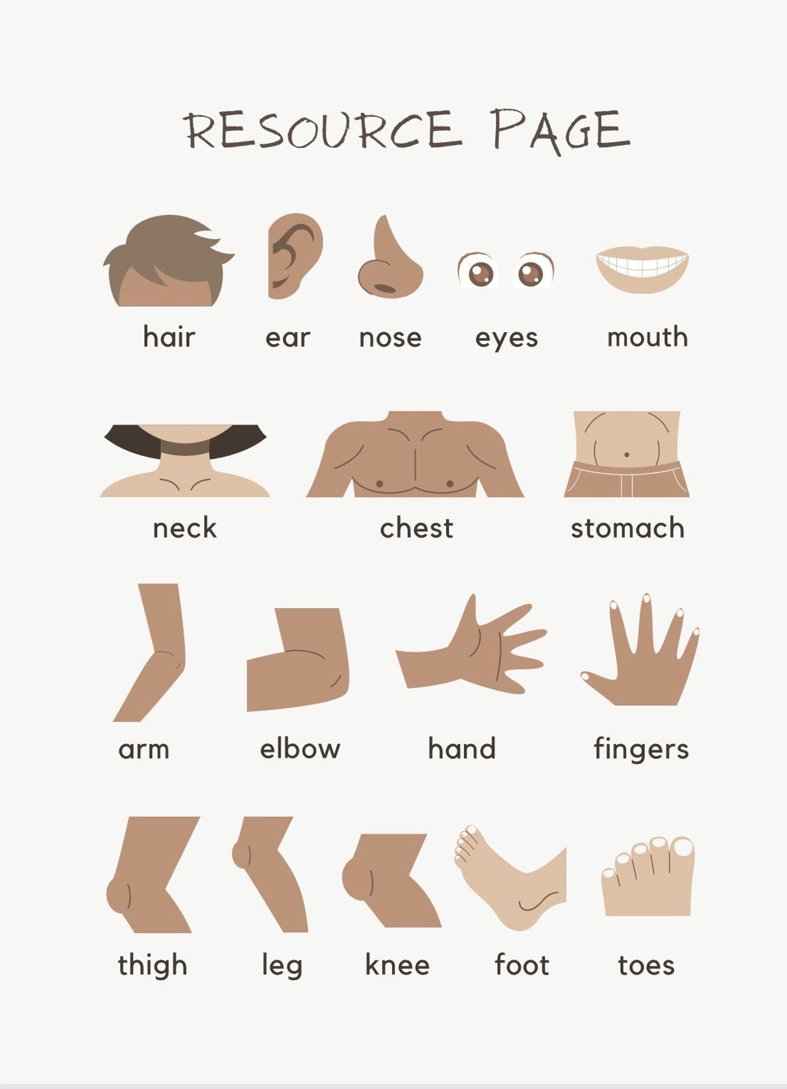 Parts of the Body Learning Posters, Toddler Anatomy, Toddler ...