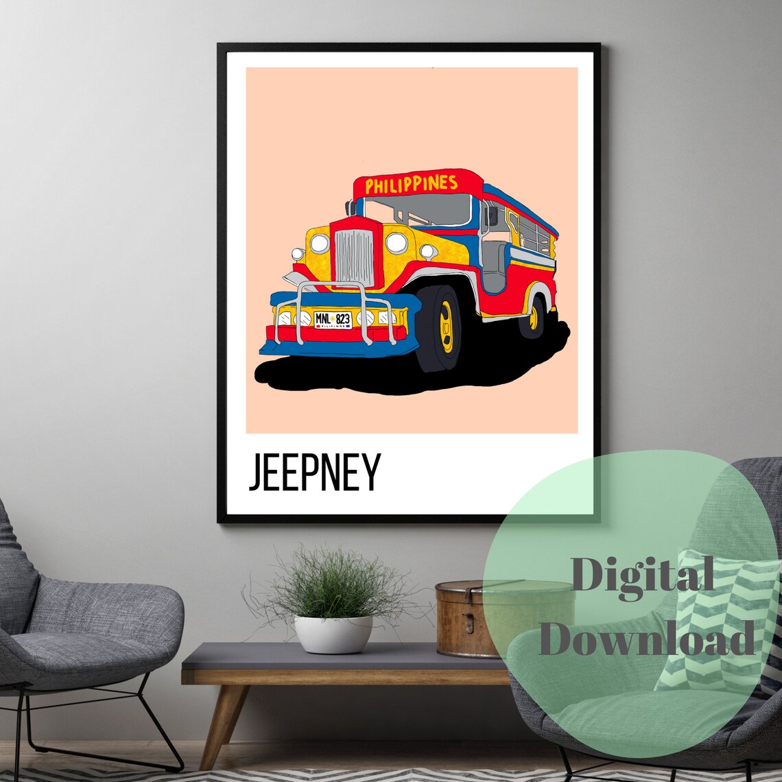 Jeepney Filipino Art Print Philippines Wall Art Print - Etsy