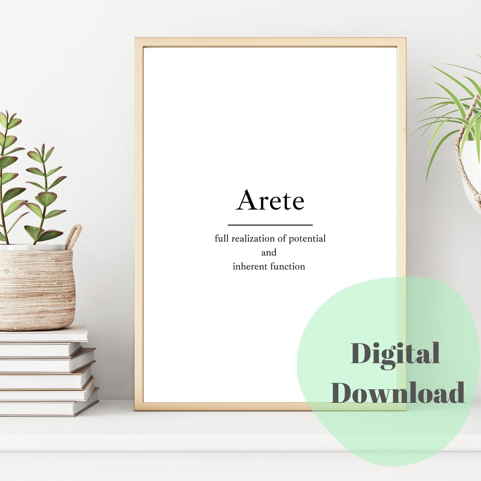 Arete Simple Definition, Printable Poster, Print at Home, Digital ...