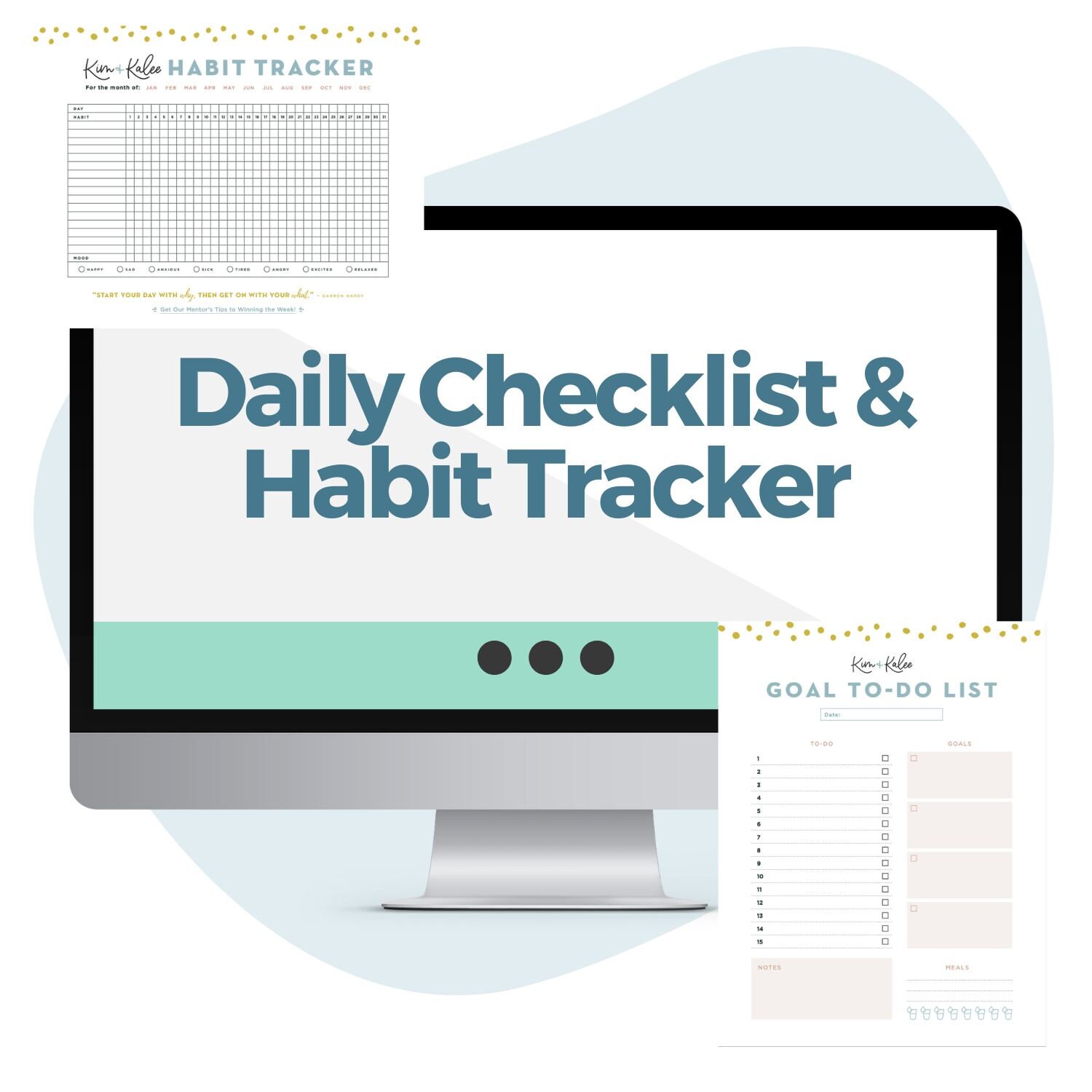 Printable Daily Checklist & Habit Tracker 2 Printable - Etsy