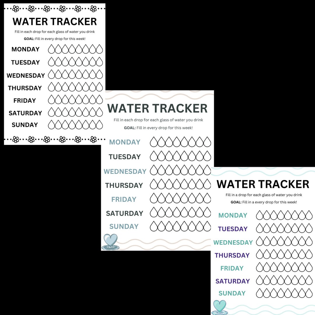 Water Tracker Printable - Daily & Weekly Tracking Hydration Habit ...