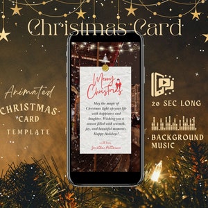 Photo Christmas Card Template Editable Christmas Greeting Card Template ...