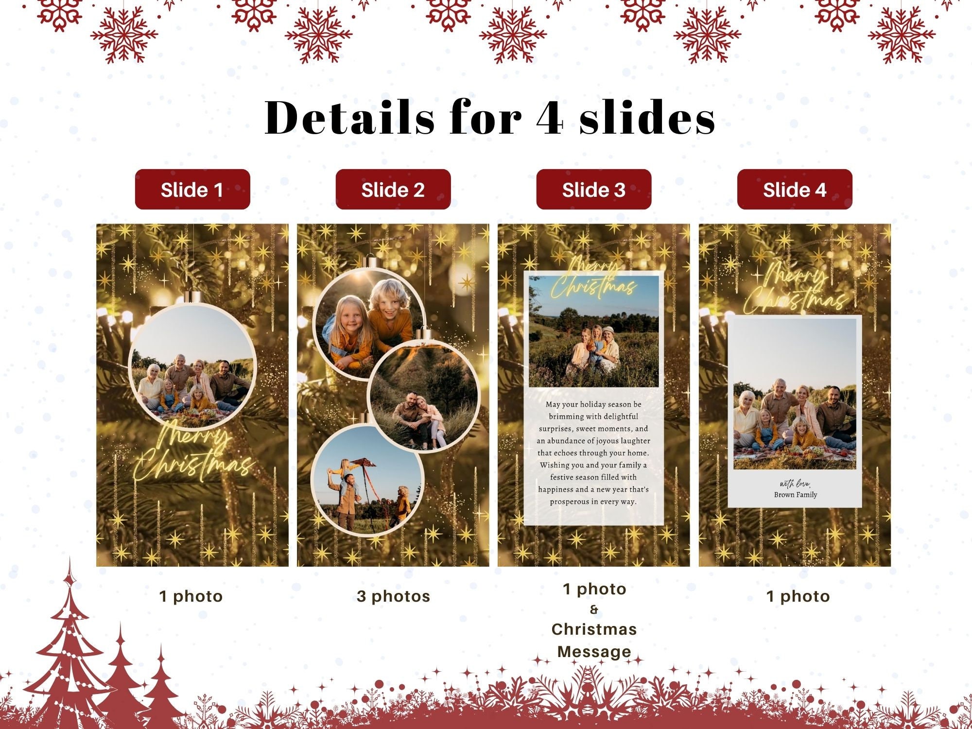 Christmas Card Template Canva, Animated Holiday Greeting, Editable ...