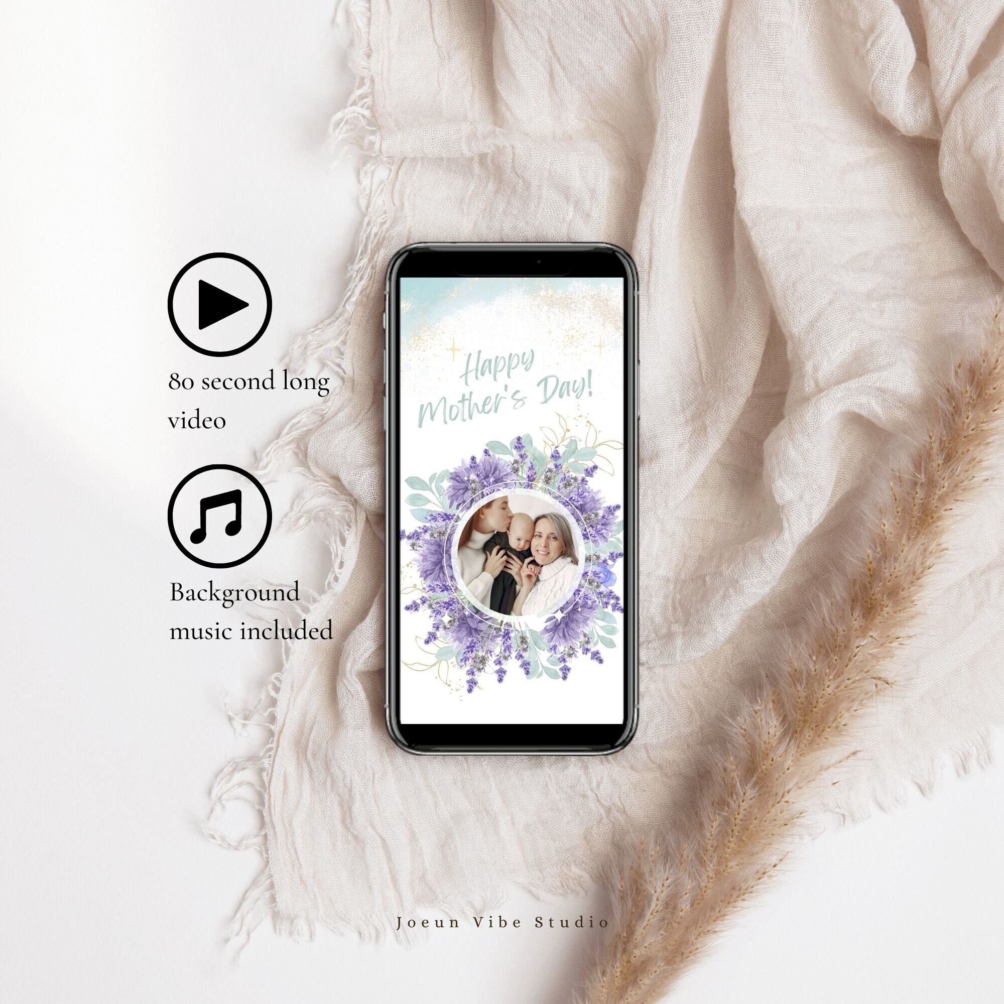 Custom Animated Mother's Day Card Template With Flowers, Customized ...