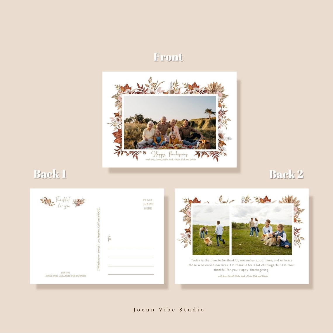 Editable Thanksgiving Canva Card Template, Thanksgiving Printable Photo ...