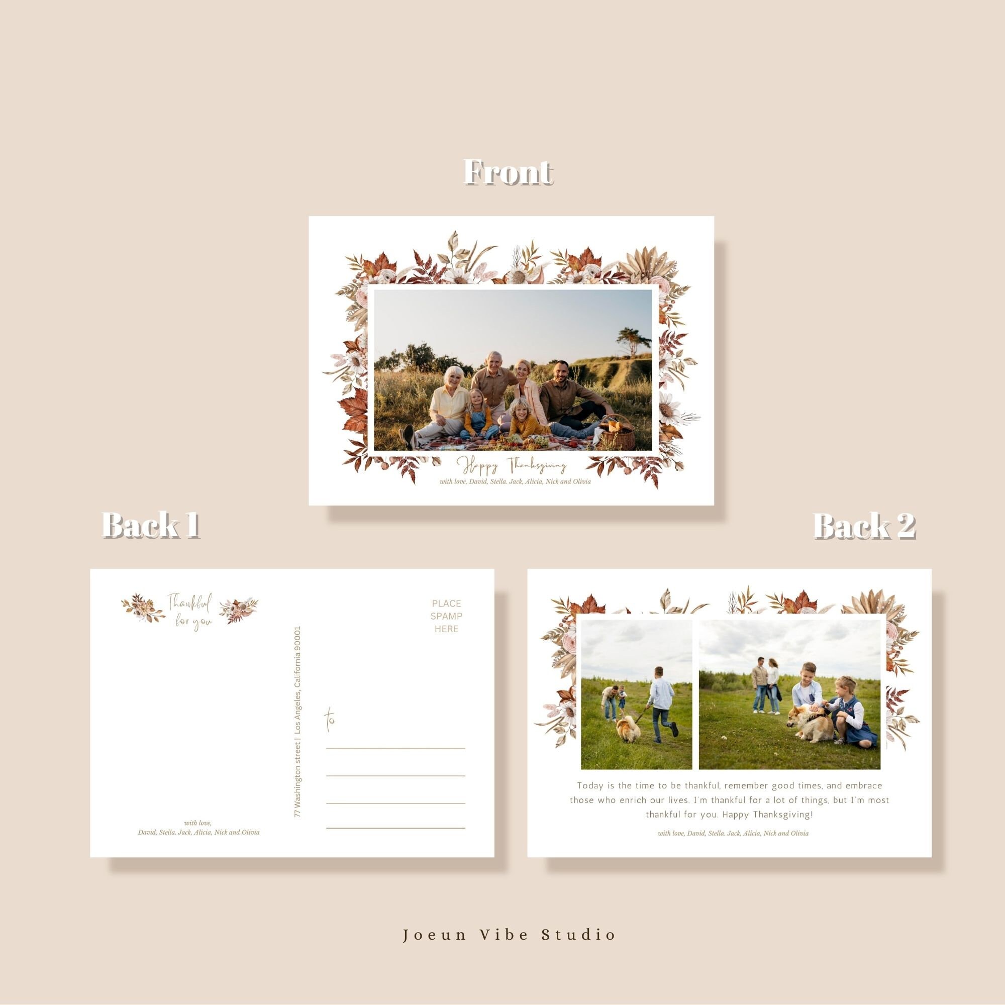 Editable Thanksgiving Canva Card Template, Thanksgiving Printable Photo ...