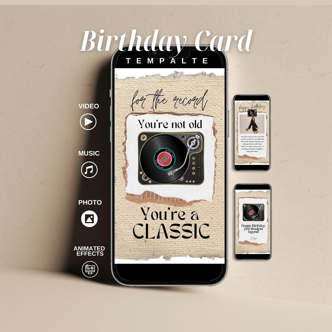 Funny Animated Birthday Card Template: Editable Digital Download - Etsy