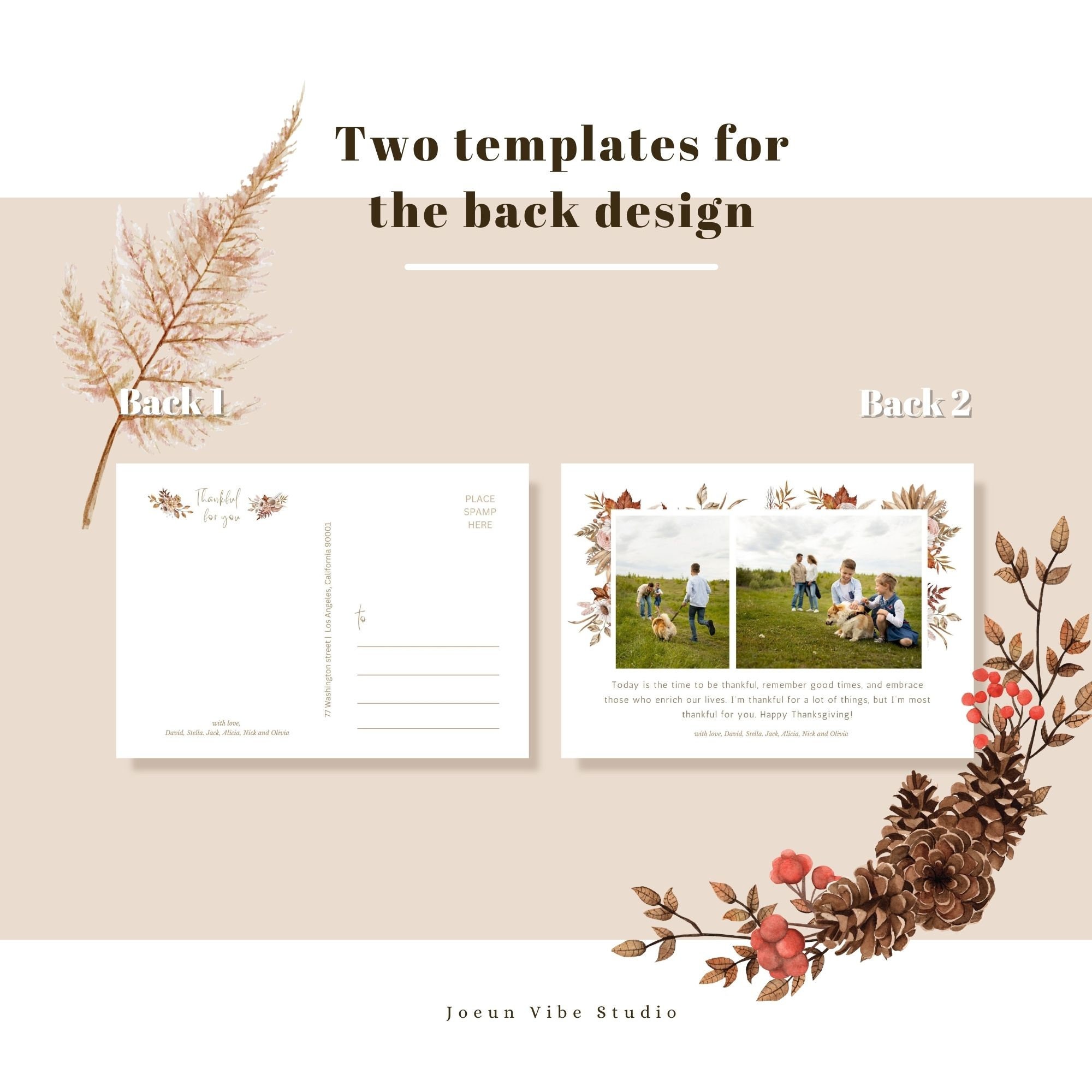 Editable Thanksgiving Canva Card Template, Thanksgiving Printable Photo ...
