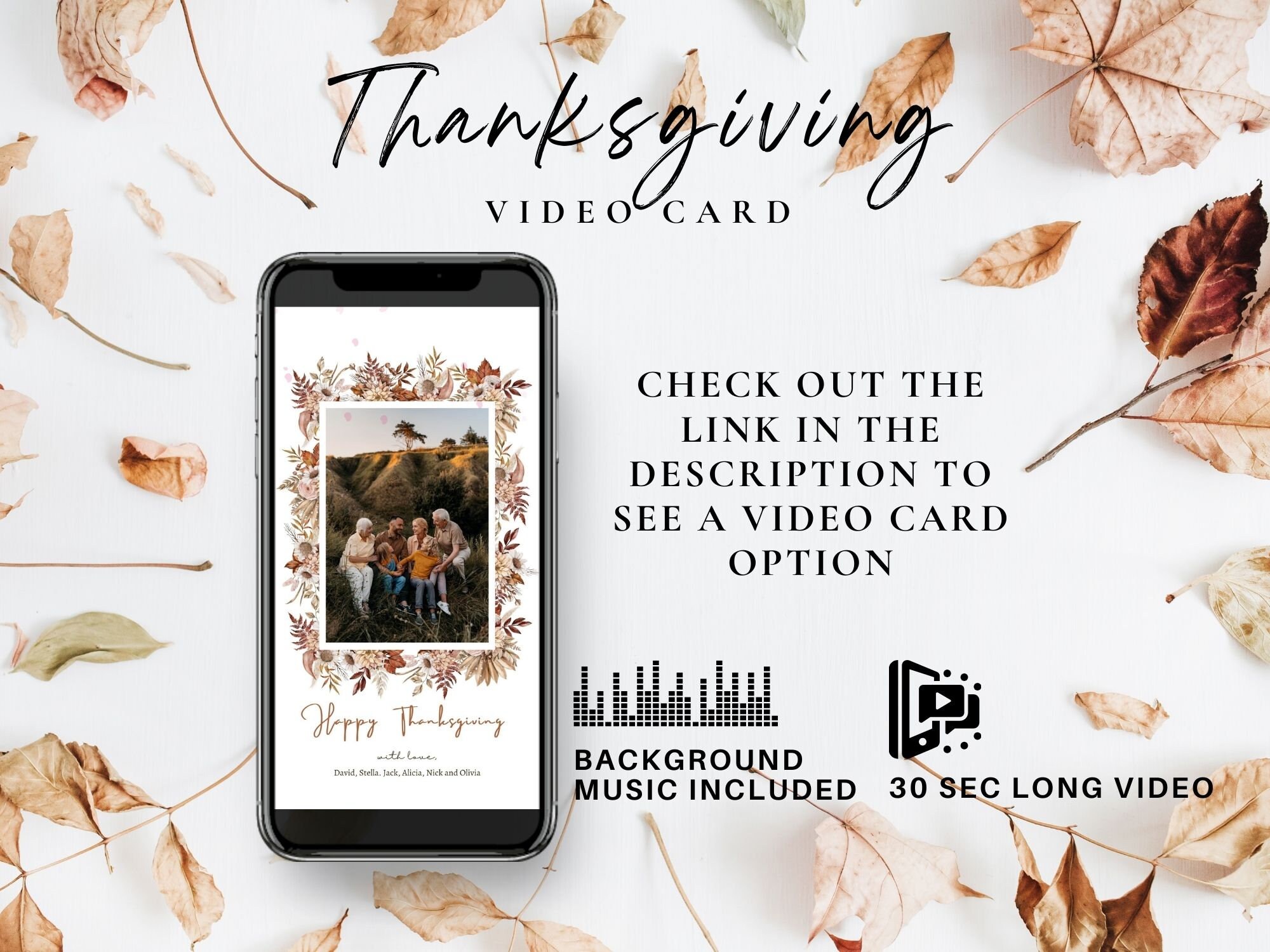 Editable Thanksgiving Canva Card Template, Thanksgiving Printable Photo ...