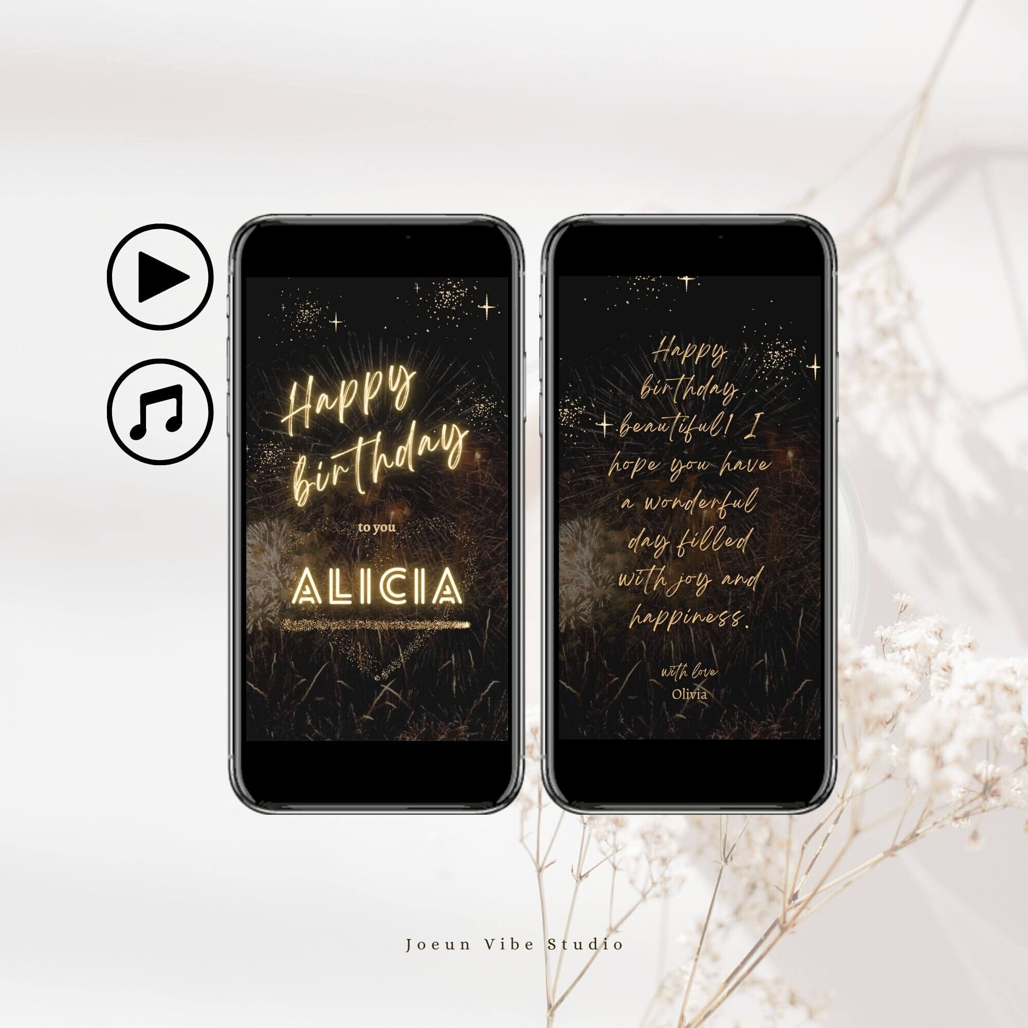 Animated Birthday Card, Paperless Cards, Electronic Editable Birthday ...