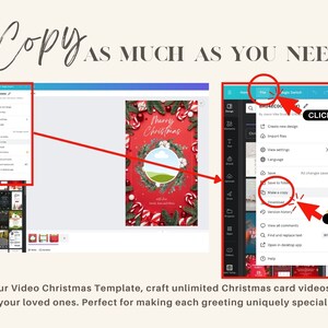 Animated Video Christmas Card Template, Electronic Editable Photo ...