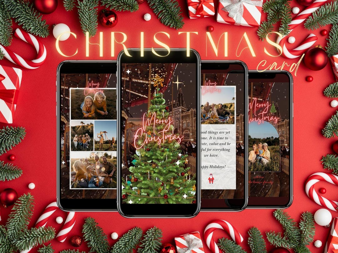 Animated Christmas Ecard Template: Customizable Holiday Greeting (canva ...