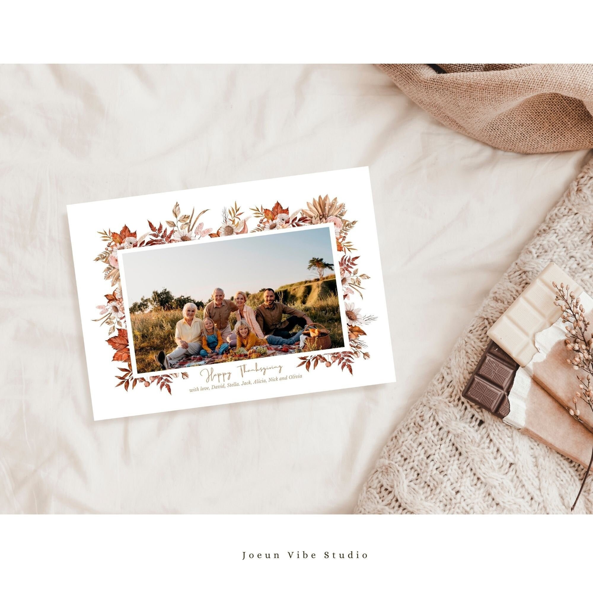 Editable Thanksgiving Canva Card Template, Thanksgiving Printable Photo ...