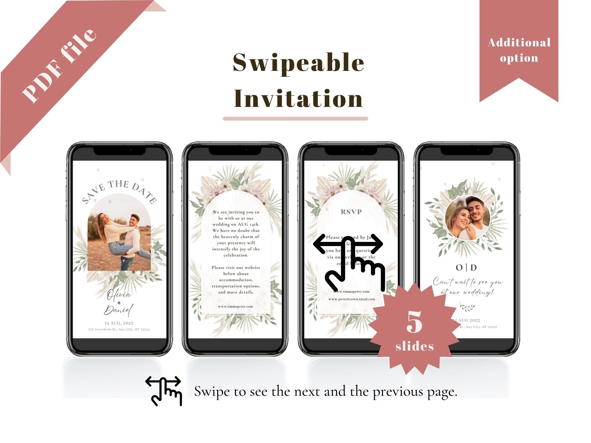 Custom Animated Wedding Invitation: Digital Save the Date (MP4 Video ...