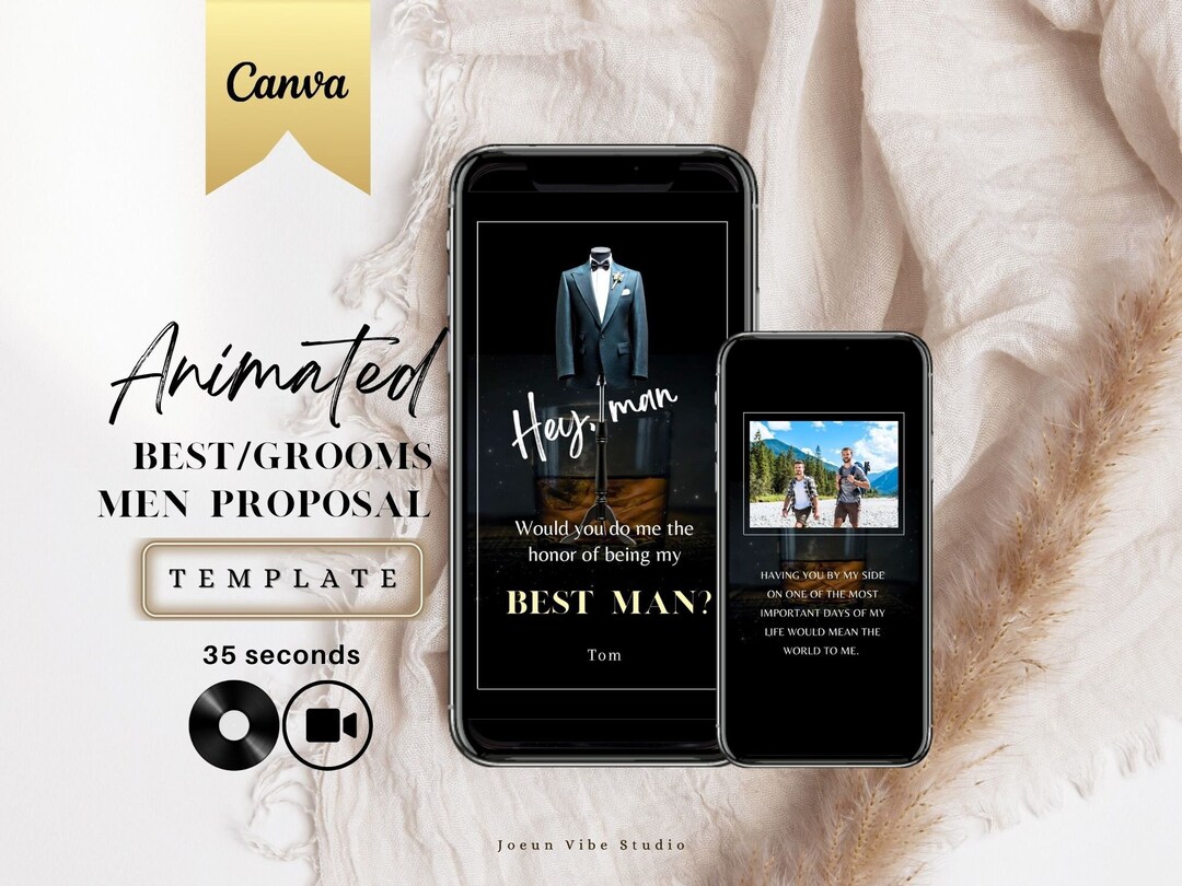 Wedding Best Man Proposal Template Unique Groomsman Proposal Editable ...