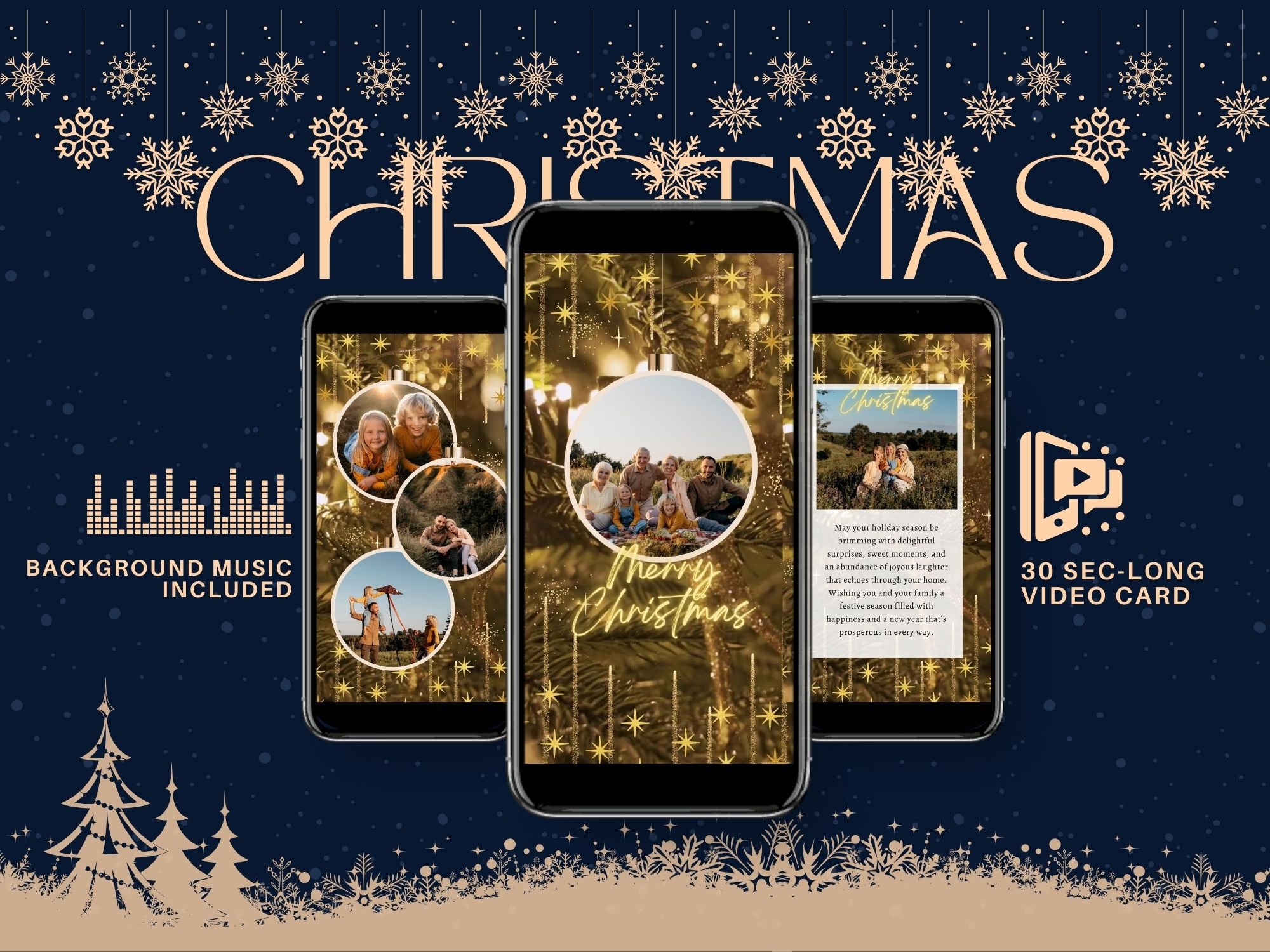 Christmas Card Template, Editable Christmas Animation Card, Animated ...