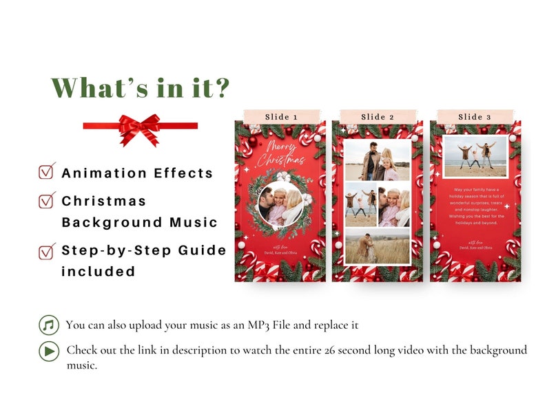 Animated Photo Christmas Card Template: Digital Holiday Greeting (canva ...