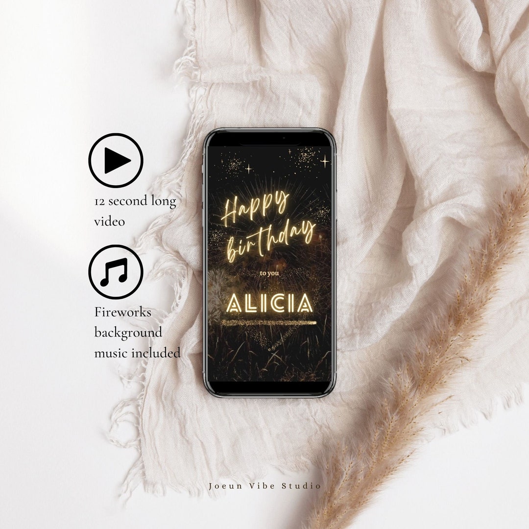 Animated Birthday Card Template: Editable Canva Video (digital Download ...