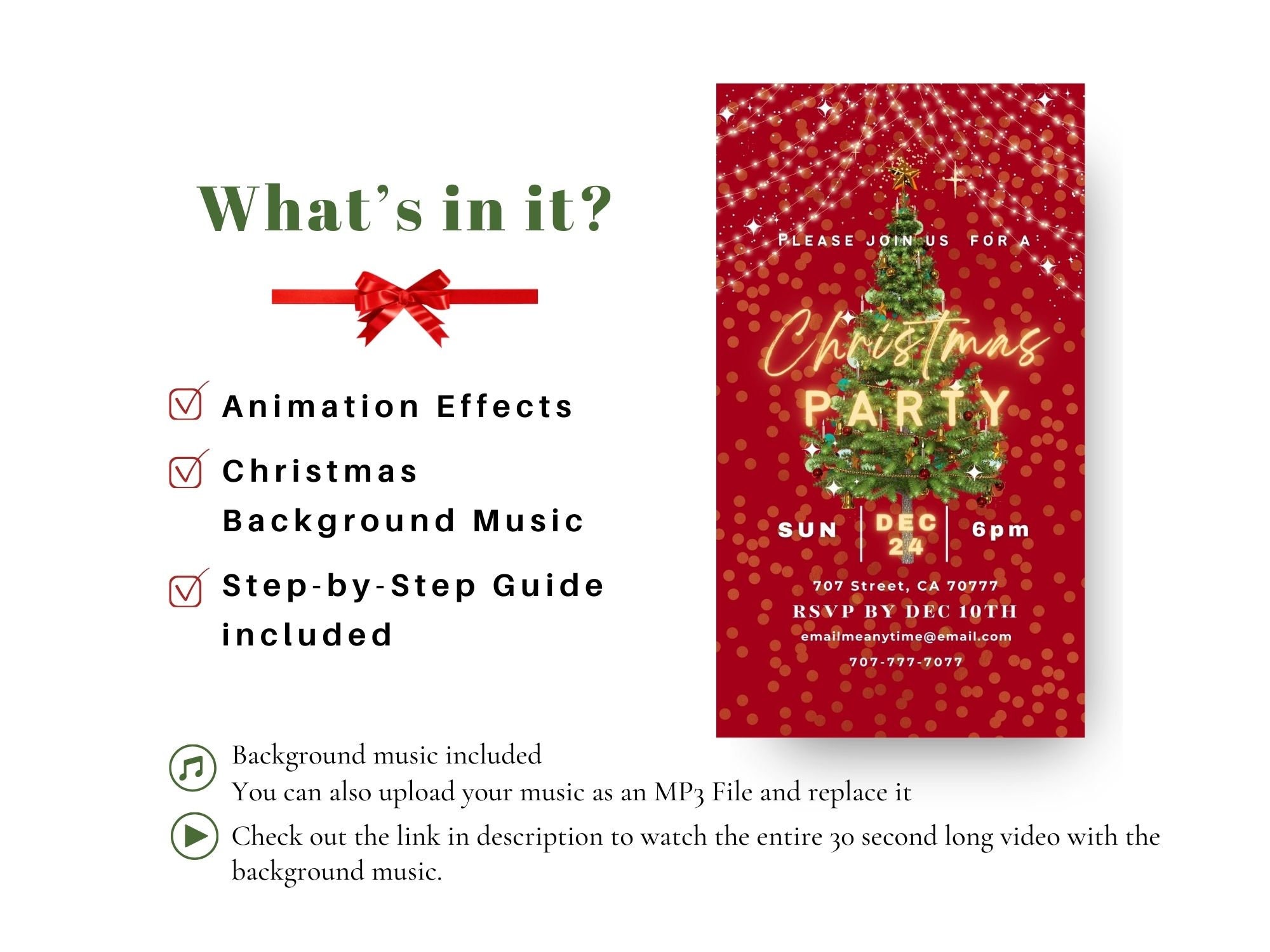 Animated Christmas Party Invitation Template, Christmas Invite Template ...