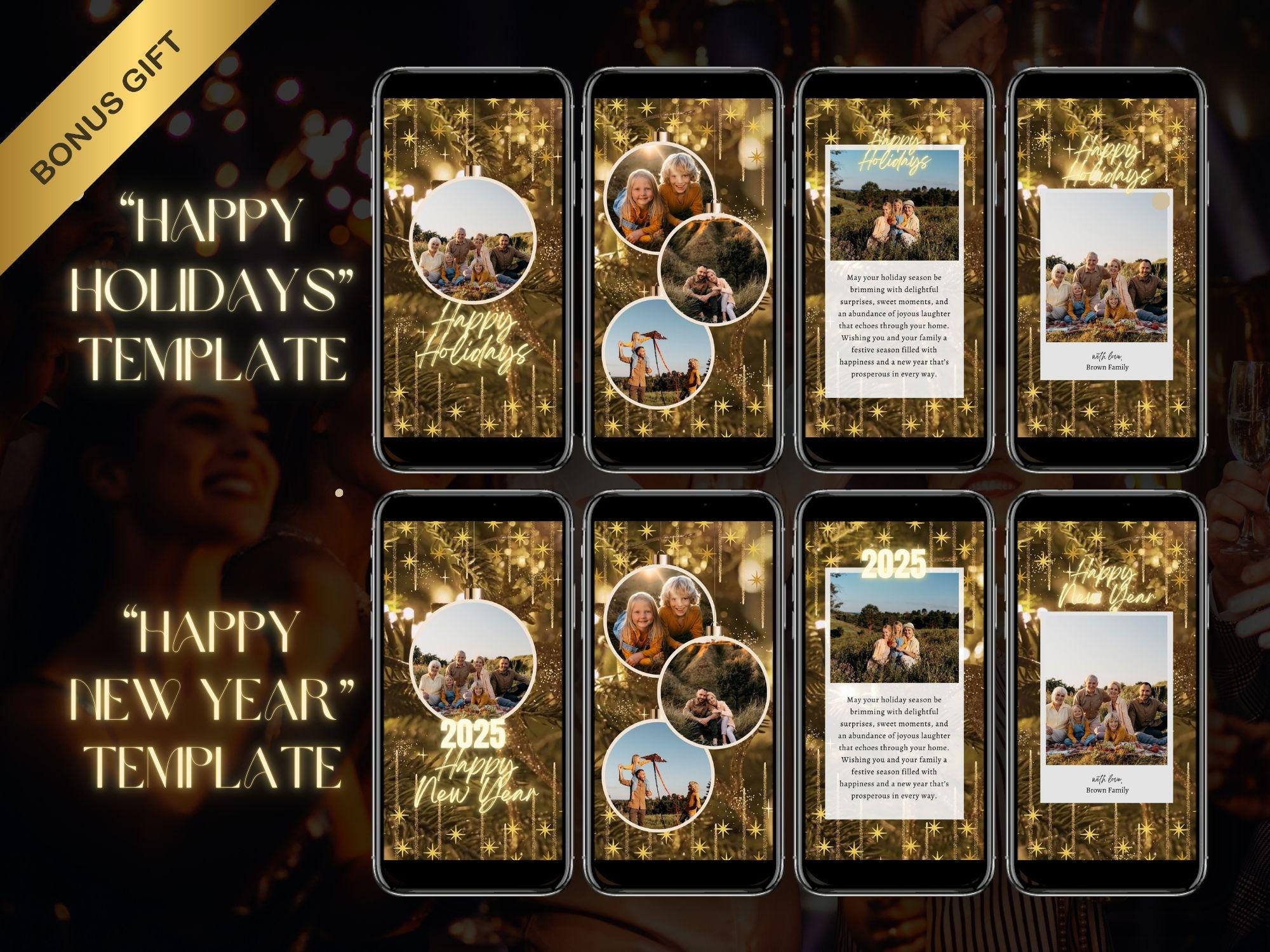 Christmas Card Template Canva, Animated Holiday Greeting, Editable ...