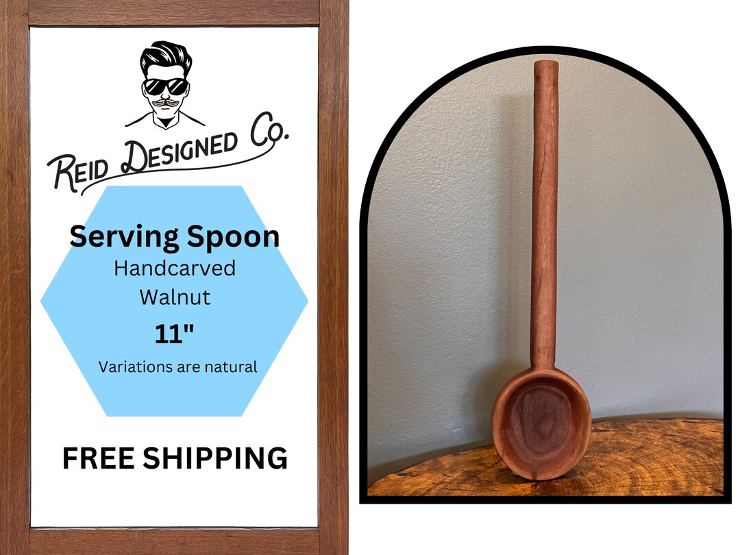 Handcarved Serving Spoon | Walnut | Hard Wood - Etsy